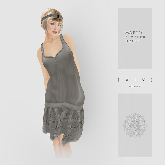 Second Life Marketplace Xiv Marys Flapper Dress Silver